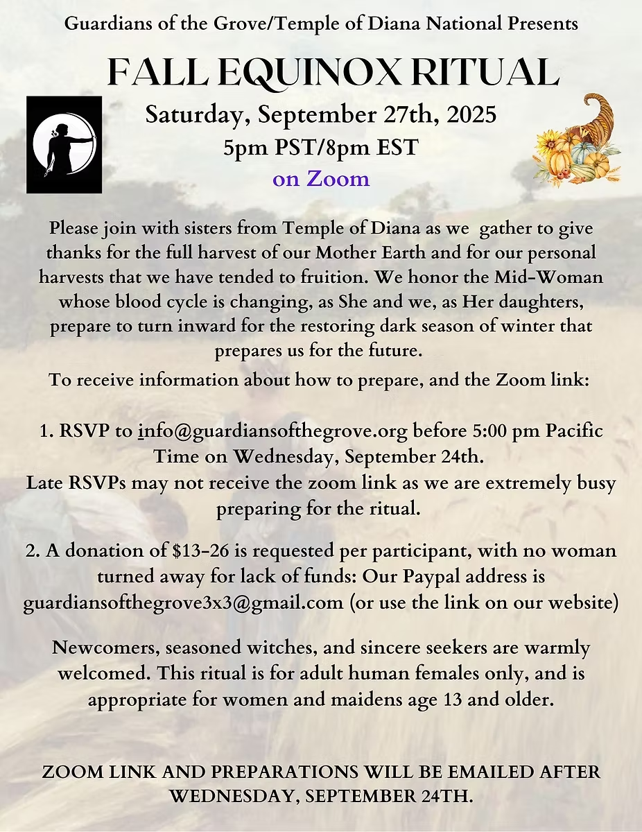 Online Fall Equinox Ritual & Social Time – Circle of Aradia: Serving ...